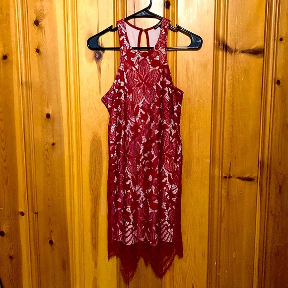 Express | Dresses | Lace Red Dress | Poshmark